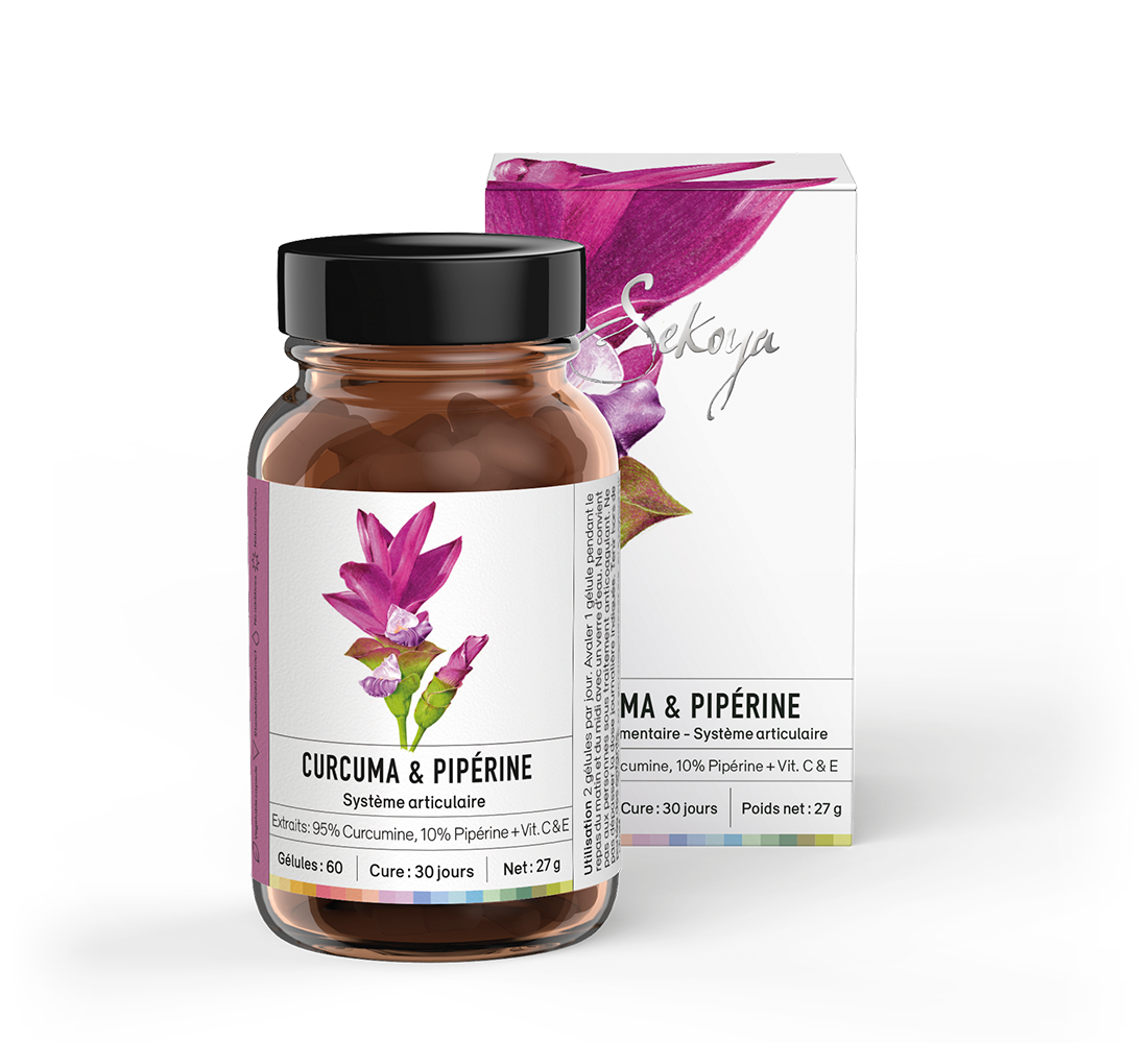 Curcuma & Pipérine 60 capsules - Against arthrosis | Sekoya