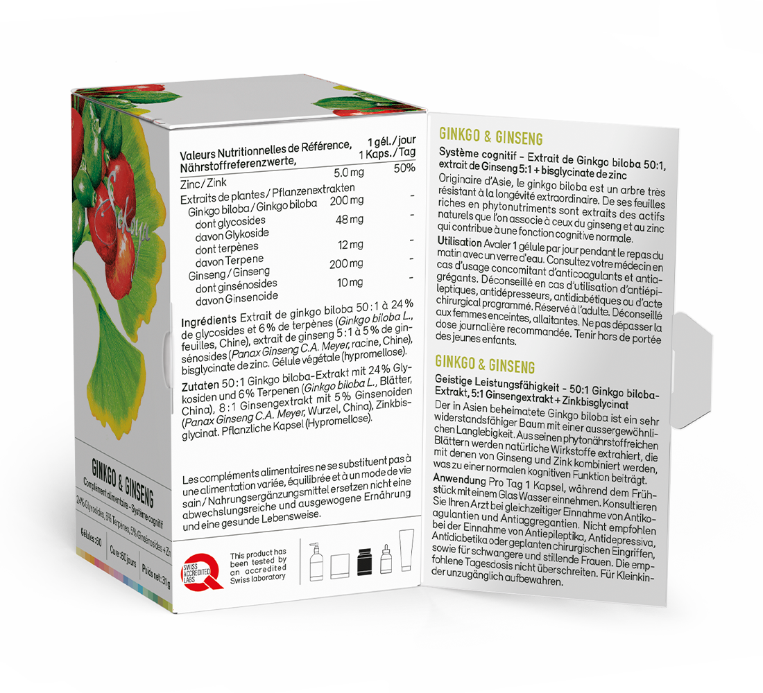 Ginkgo Biloba 60 Gélules - Pour la mémoire | Sekoya