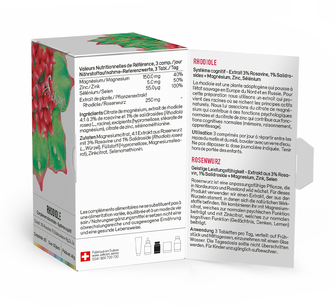 Rhodiola 90 Kapseln - Gegen Stress und Ängste |Sekoya