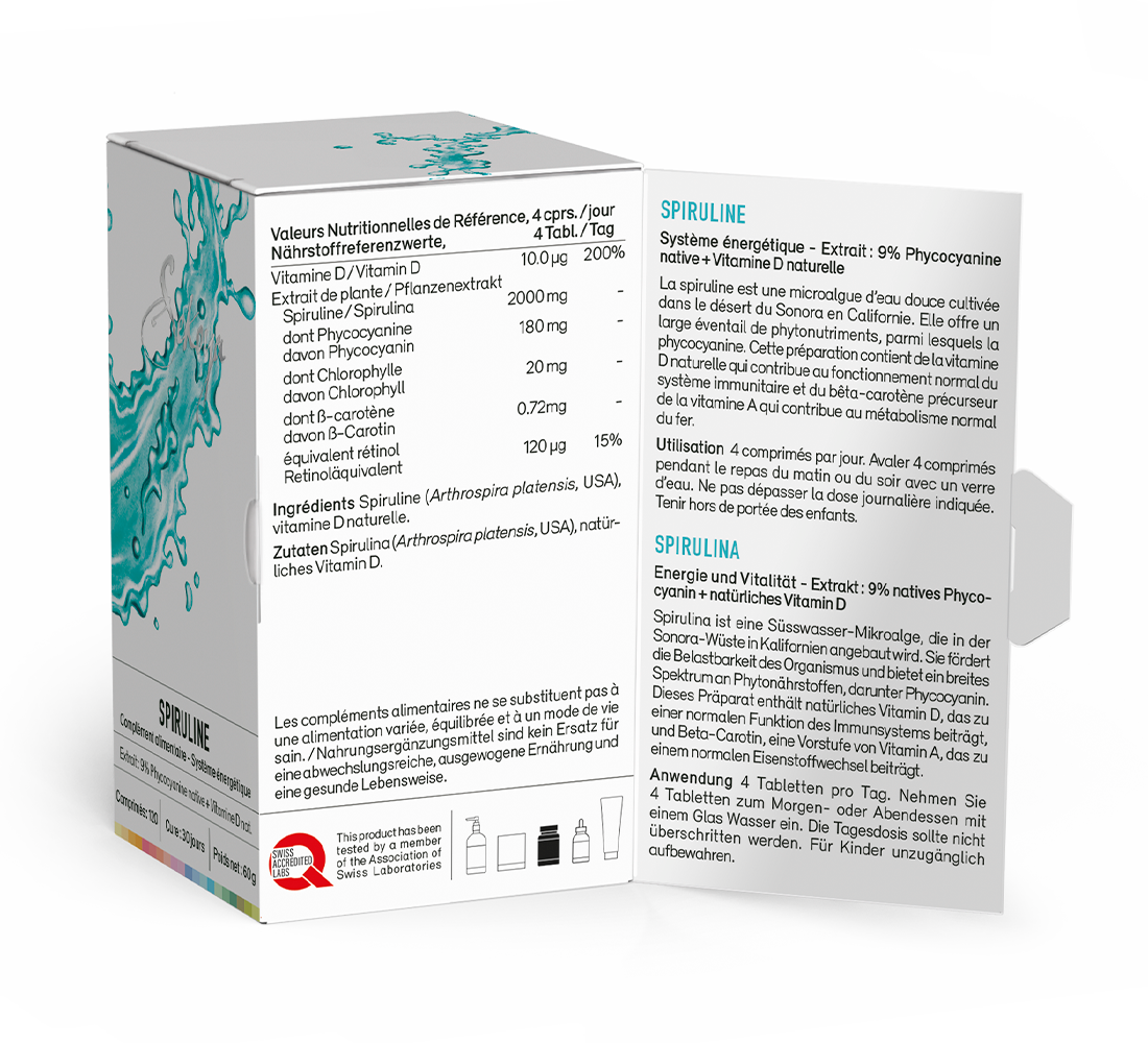 Spirulina & Vitamin D 120 tablets - Phycocyanine | Sekoya